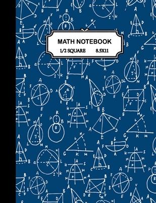Math notebook: 1/2 inch Square Graph paper pages and White Paper-kids ...