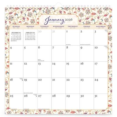 Tuscan Delight 2026 12 X 12 Inch (Hanging) Monthly Square Wire-O ...